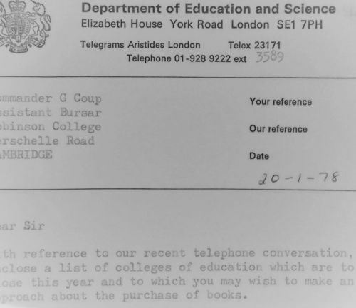 Robinson College Library: Our History | Robinson College